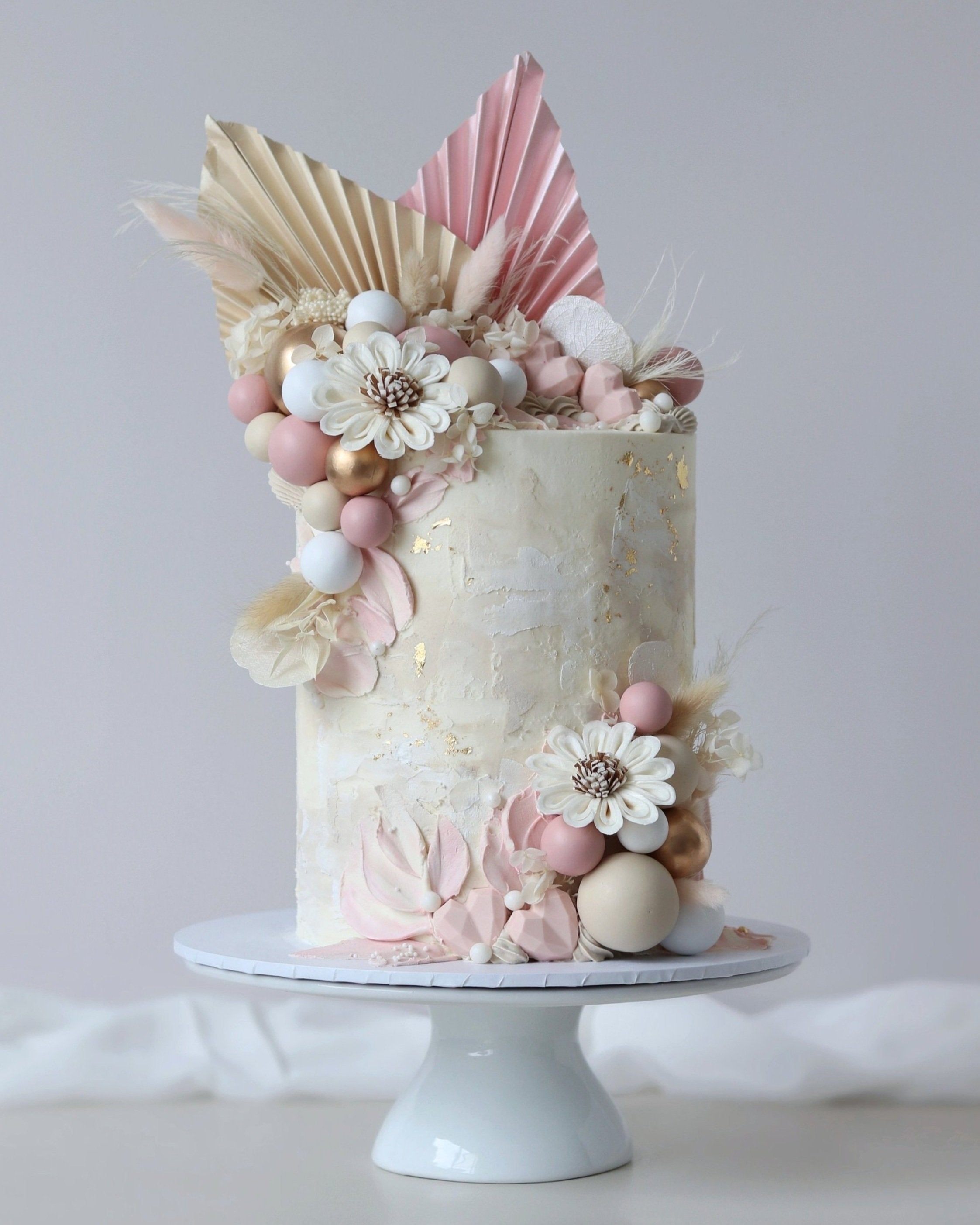 Pastel Pink Flower Party Cake – Bel Bear Bakes