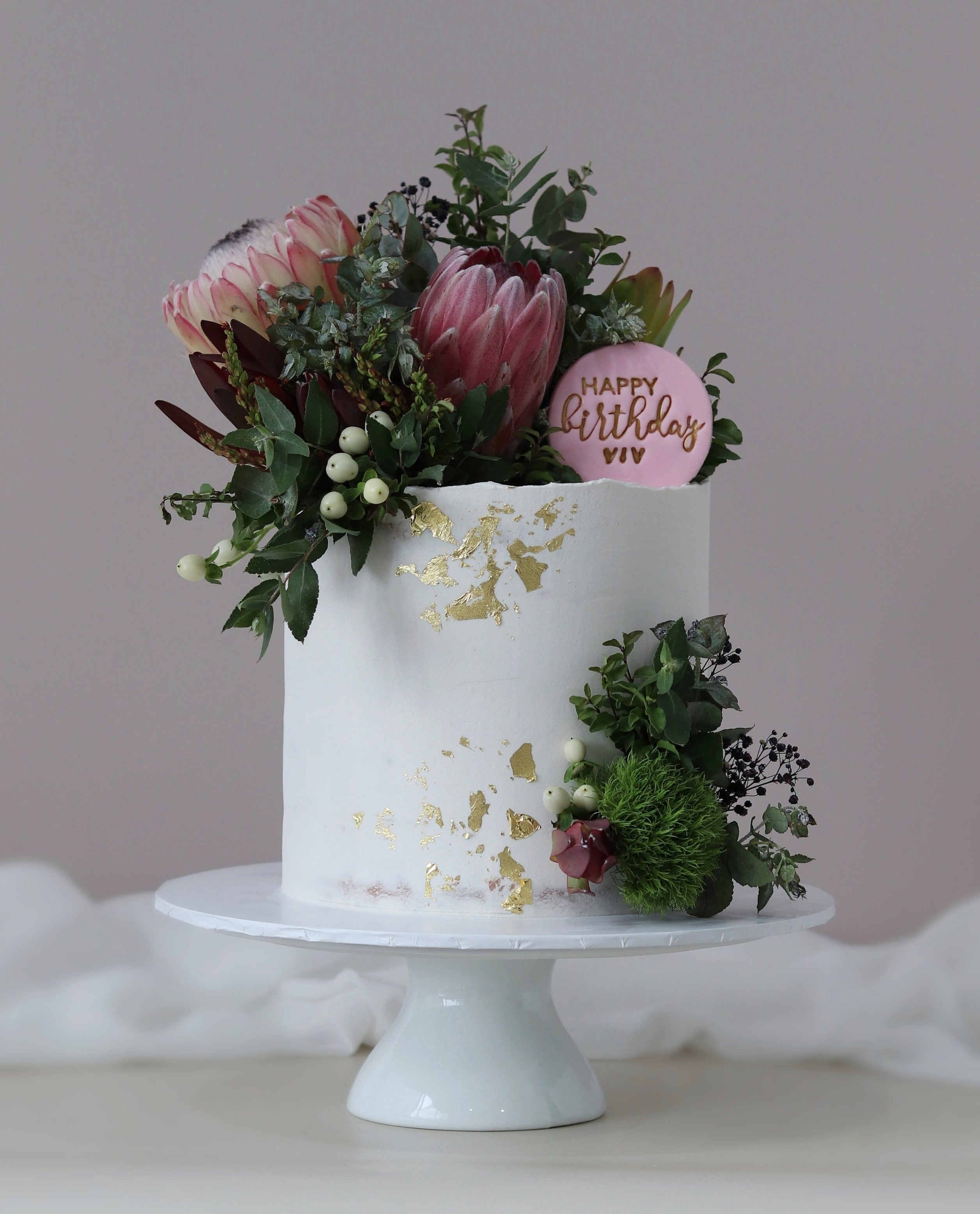 Native Flower Semi-Naked Wedding Cake – Bel Bear Bakes